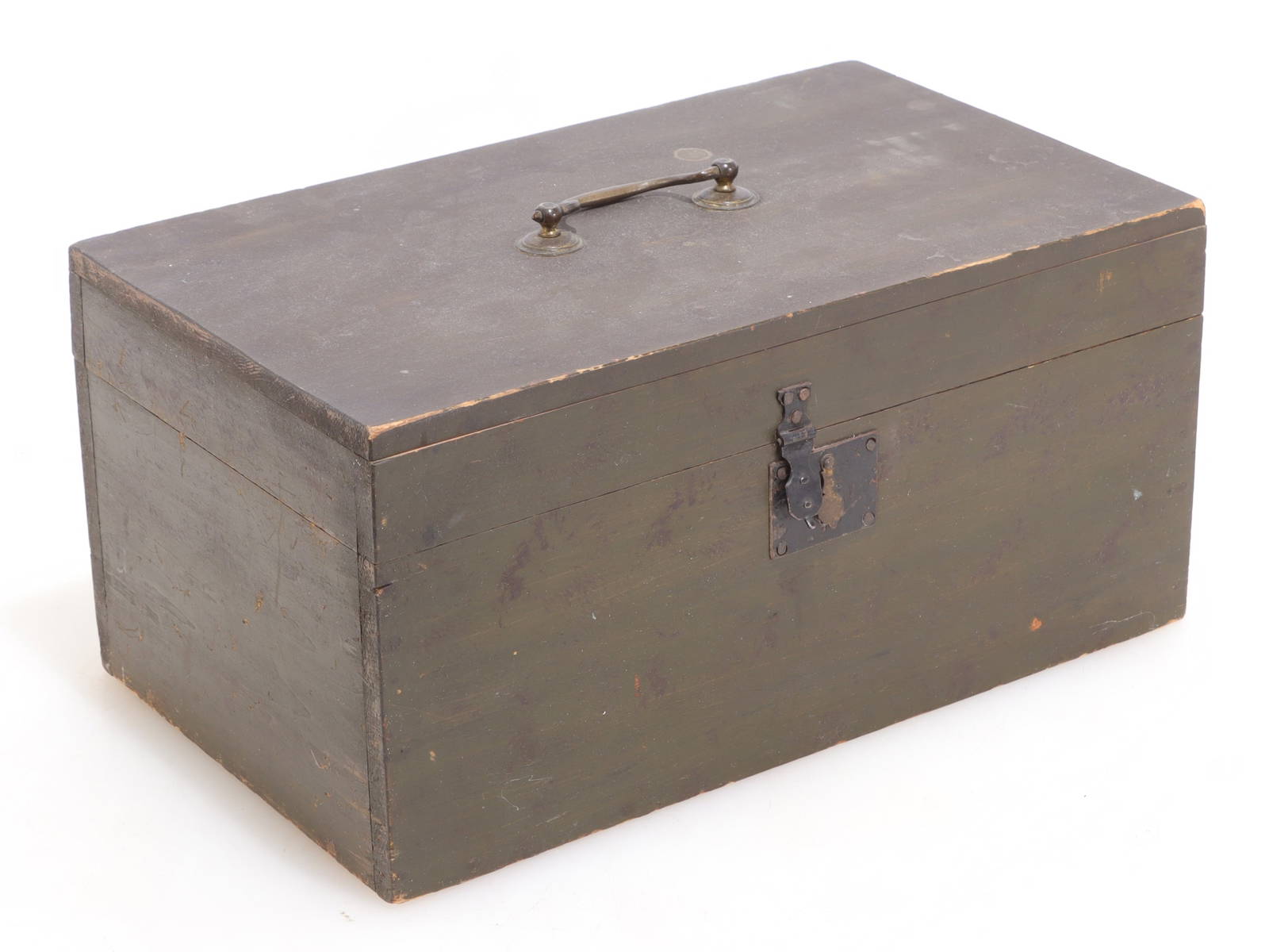 Green Painted Document Box, American, L19 Auction