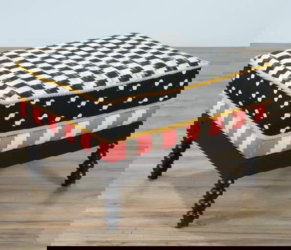 Mackenzie Childs Spindle Cabana Ottoman