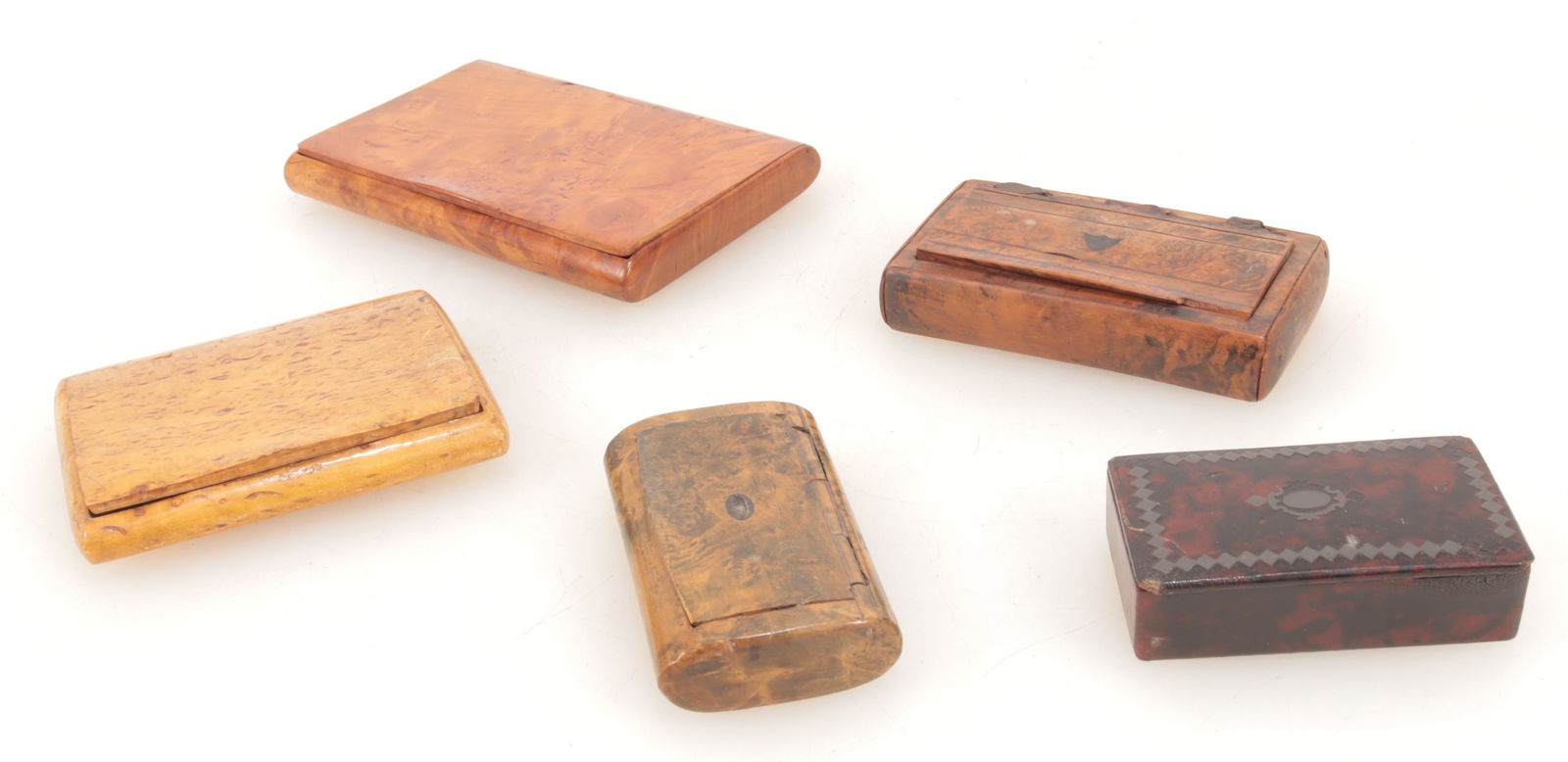 Group Of Small Treen Boxes Auction