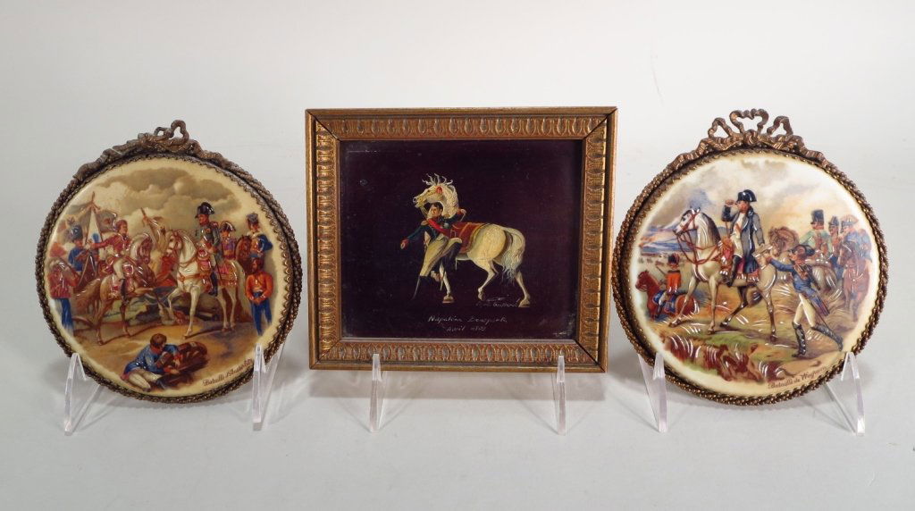 Two Napoleonic Tiles and a Painting