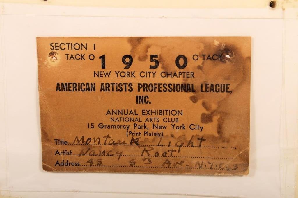 Nancy Root, O/C, "Montauk Light"