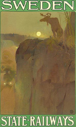 Altes Plakat Sweden State.railways Poster