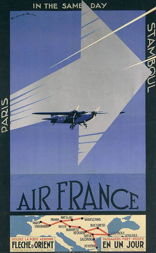 Original Plakat Poster 1935 Air France Maurus