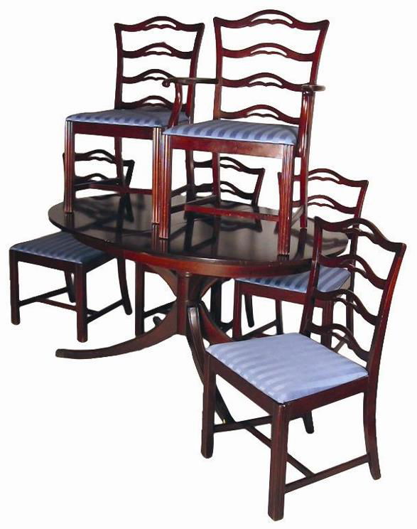 692: NINE PIECE DREXEL "TRAVIS COURT" DINING SET