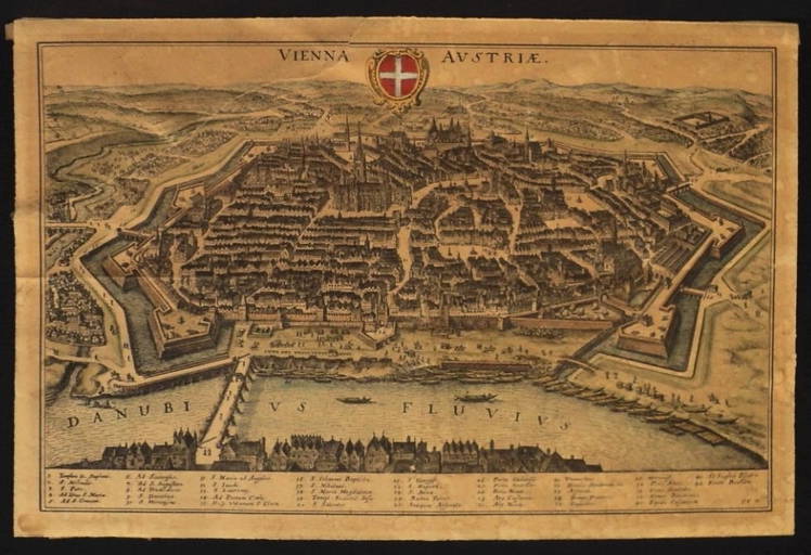 1700 1720 Antique Map Of Vienna Wien Austria