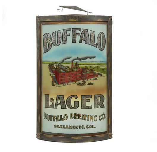 Buffalo Brewing Co. Reverse Glass Corner Sign
