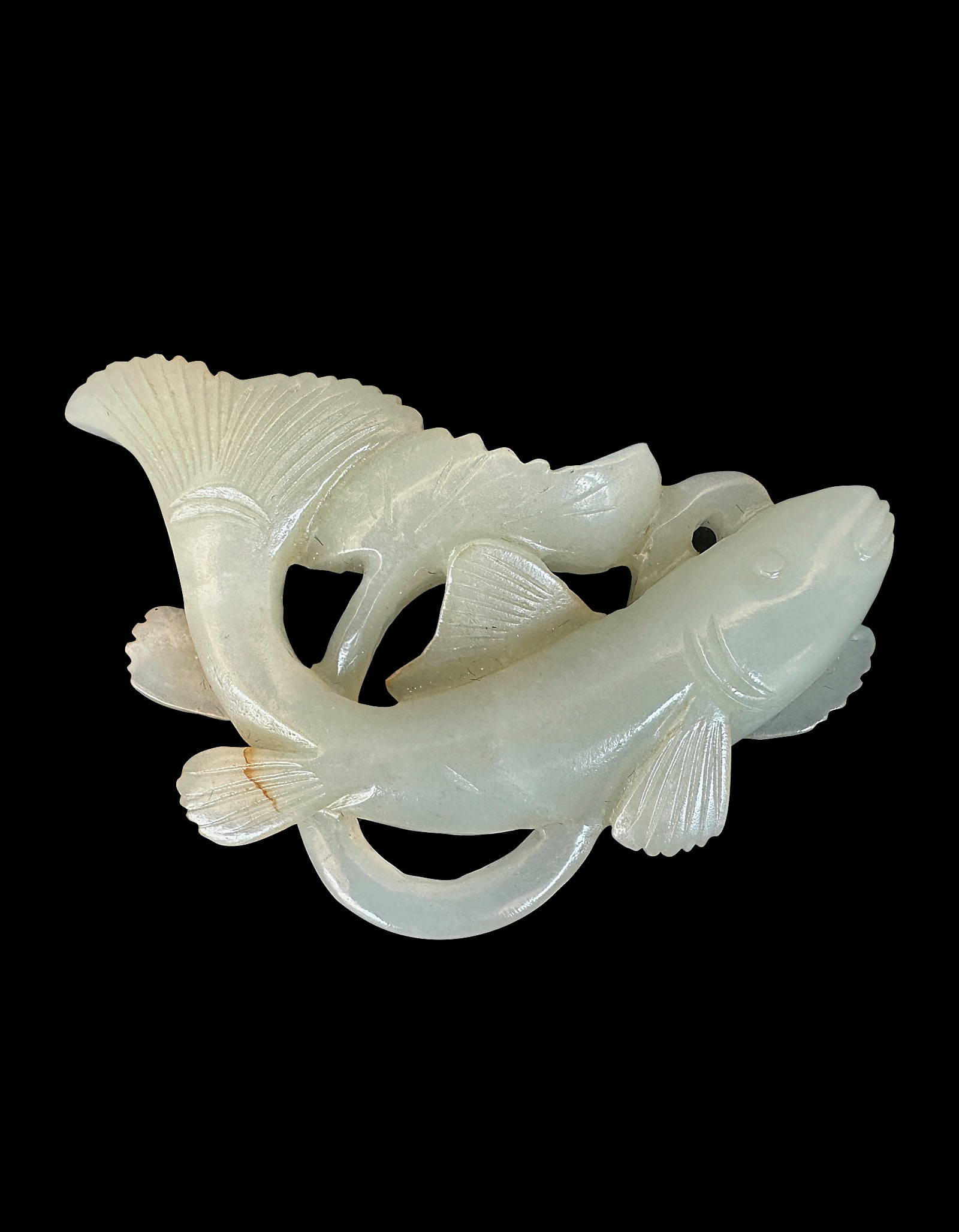 A Chinese White Jade Fish Yuan Dynasty 1271-1368 Auction