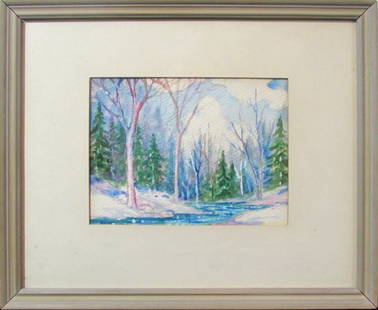 Rare 1948 Birger Sandzen Original Watercolor Signed By The Artist