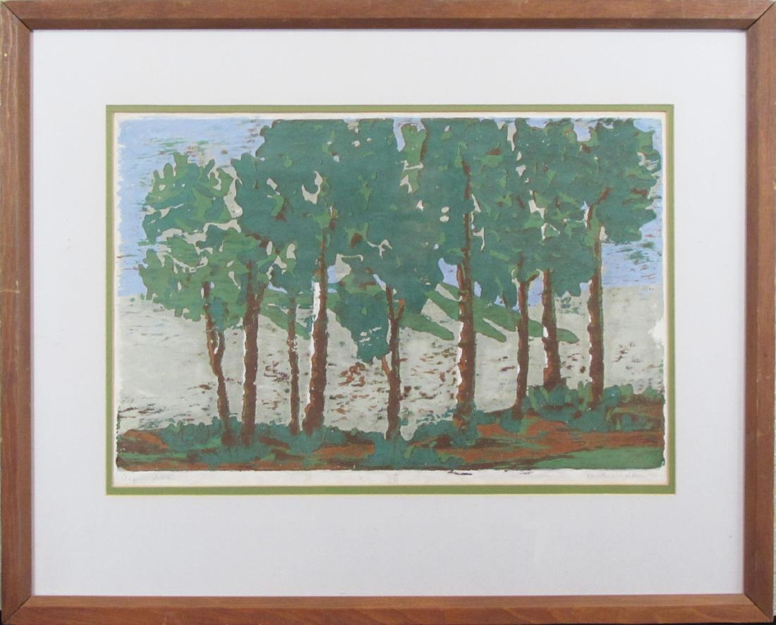 David Burkholder, serigraph, "Aspen Groves" 1970