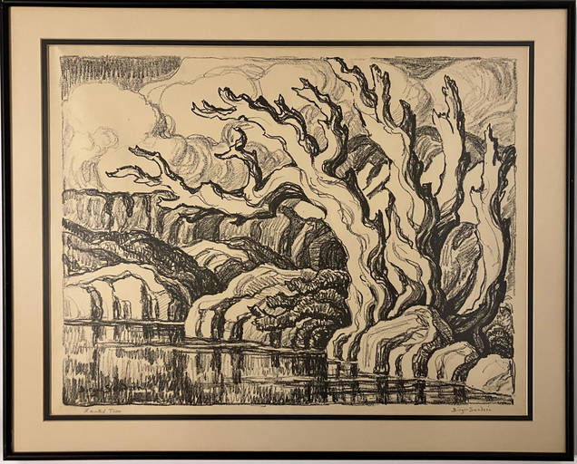 Sandzen, Birger (1871 1954) "haunted Trees" 1934 Lithorgraph