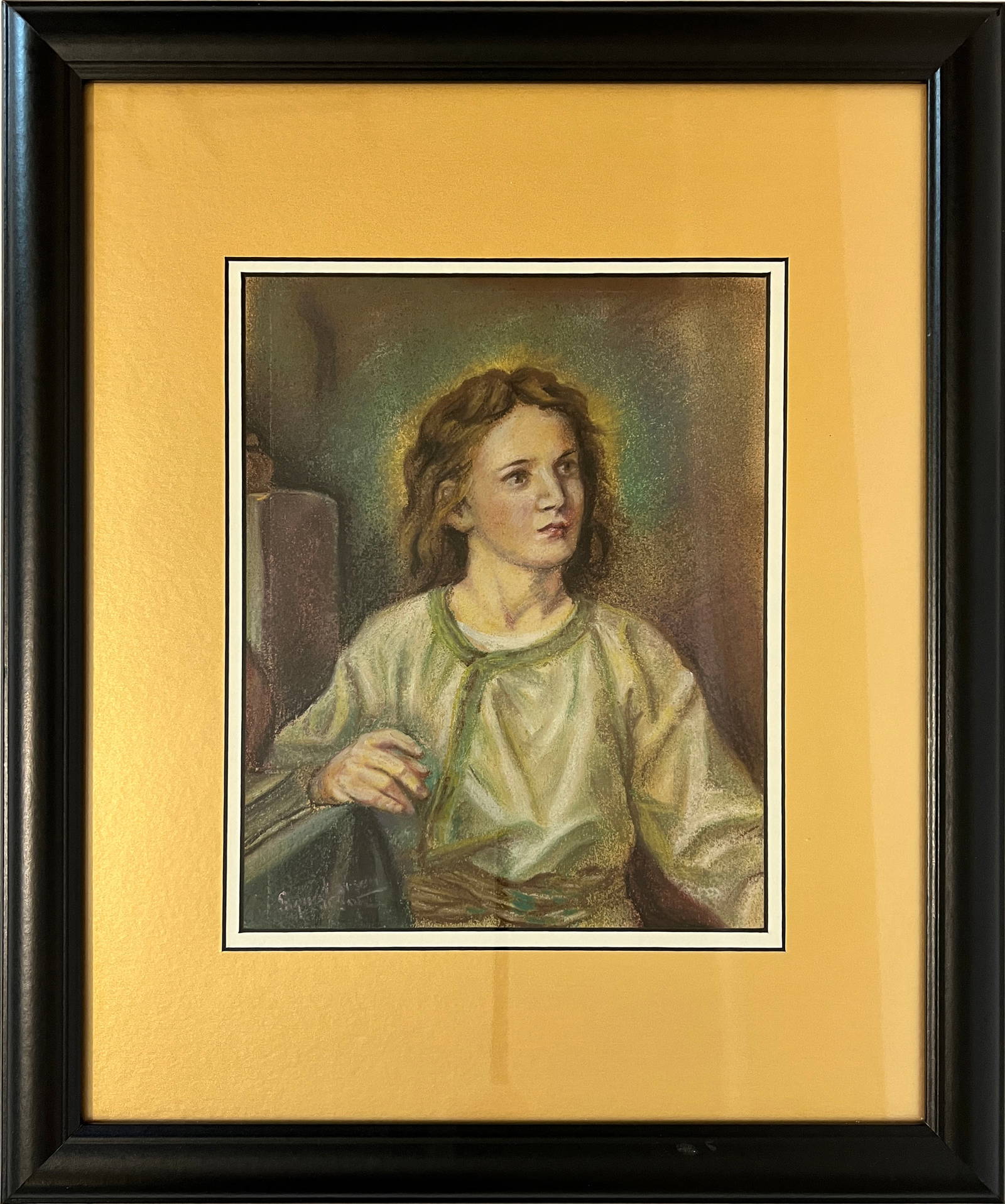 Larson, Signe (1908-1993) Untitled Young Boy, Pastel On Paper Auction