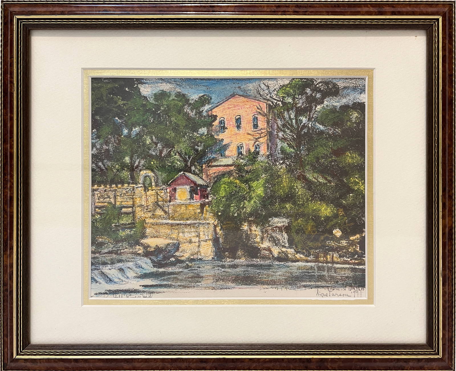 Larson, Signe (1908-1993) "smoky Hill River Mill" 1991 Hand Colored ...