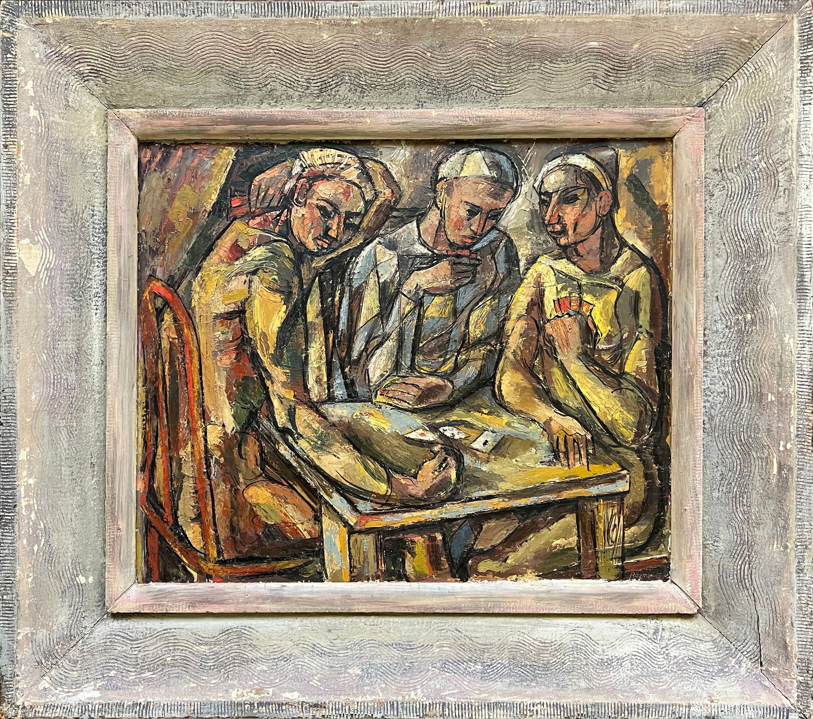 Raymer, Lester (1907-1991) "card Players" 1949 Oil On Board Auction