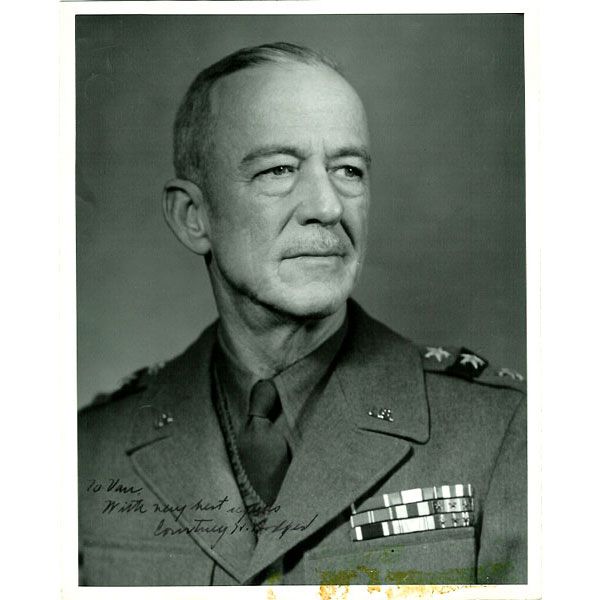 22V: Signed WWII Photo: Lt. General Courtney H. Hodges