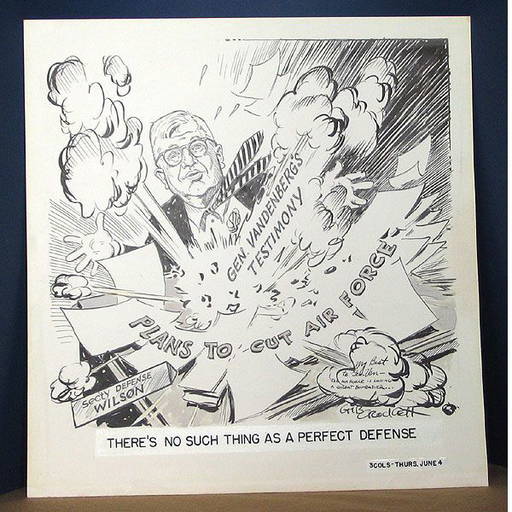 Gib Crockett Cartoon Art Signed To Vandenberg