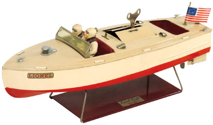 Toy Boat, Lionel Craft Speedboat, Painted Metal