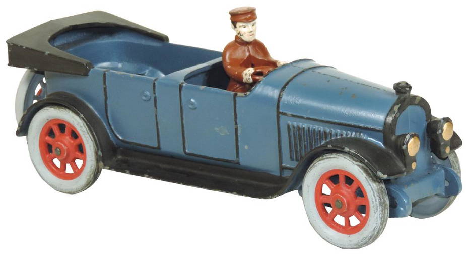 Toy Touring Car, Hubley, Very Rare, Repainted Cast