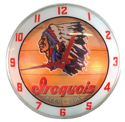 Breweriana Clock, Iroquois Beer & Ale, Double Bubble