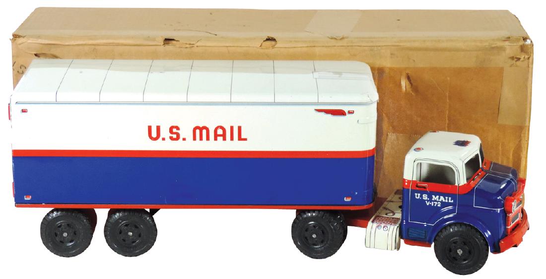 Toy U.S. Mail truck & trailer, mfgd by Lumar, Exc cond
