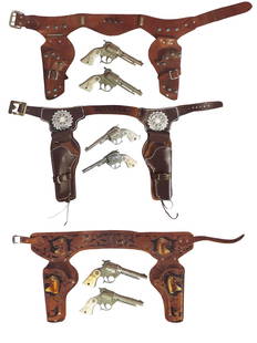 (3) Mattel Toy Guns W/ Holsters