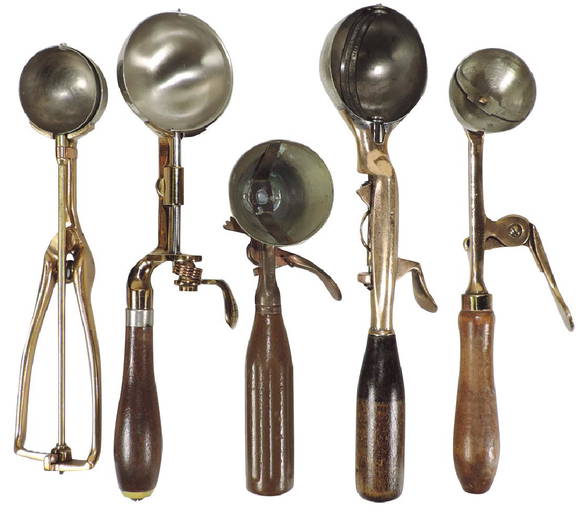 Ice Cream Dippers (5), Assorted Round & Conical,