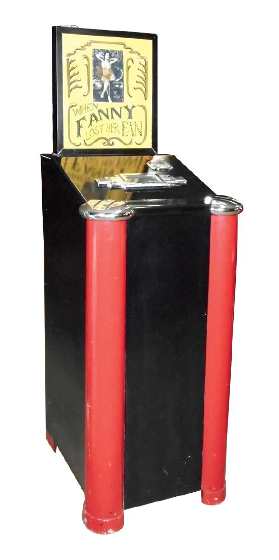Coin-operated card viewer, 25 Cent, shows "When Fanny