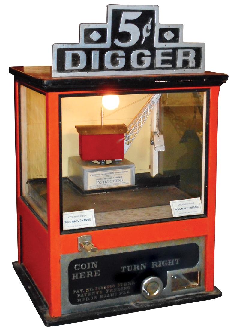 Coin-operated Arcade Digger machine, 5 Cent counter