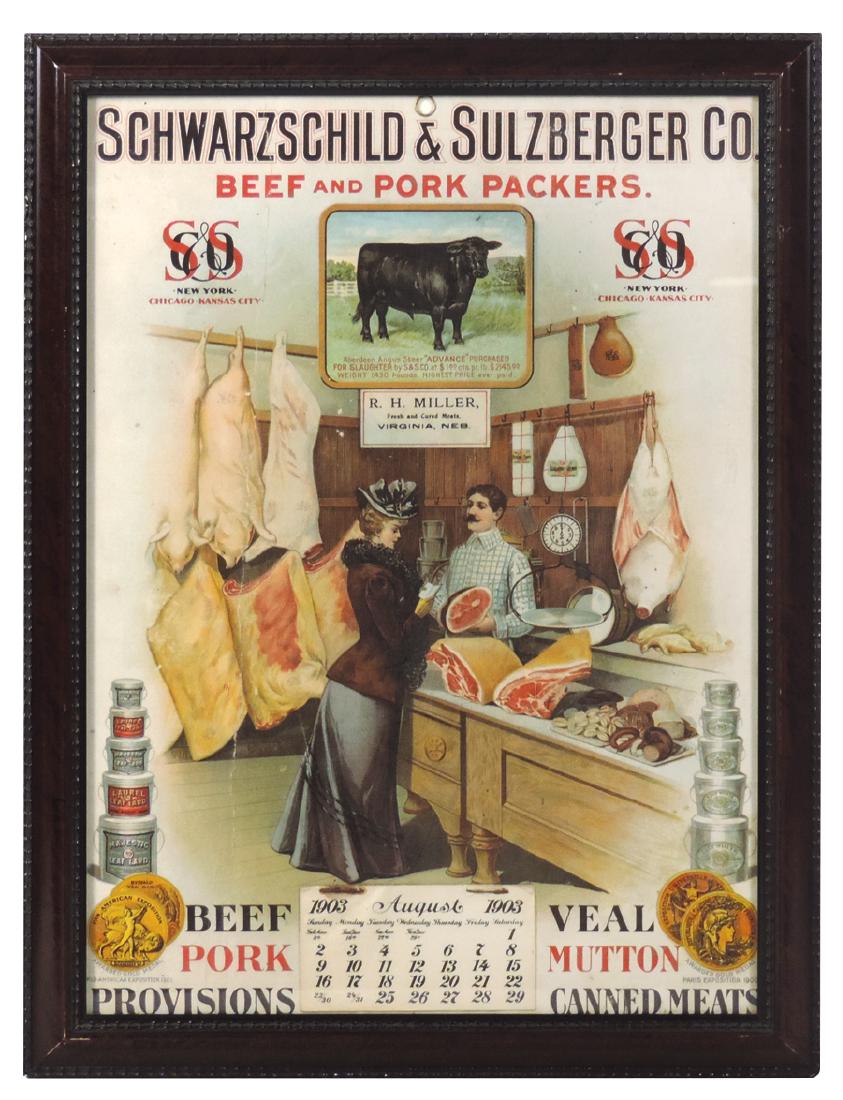 Butcher's calendar, Schwarzschild & Sulzberger Co. Beef
