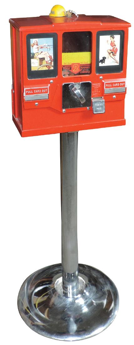 Coin Operated Gumball Machine, Premiere Gumball W/card