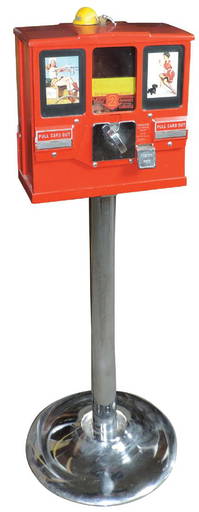 Coin Operated Gumball Machine, Premiere Gumball W/card