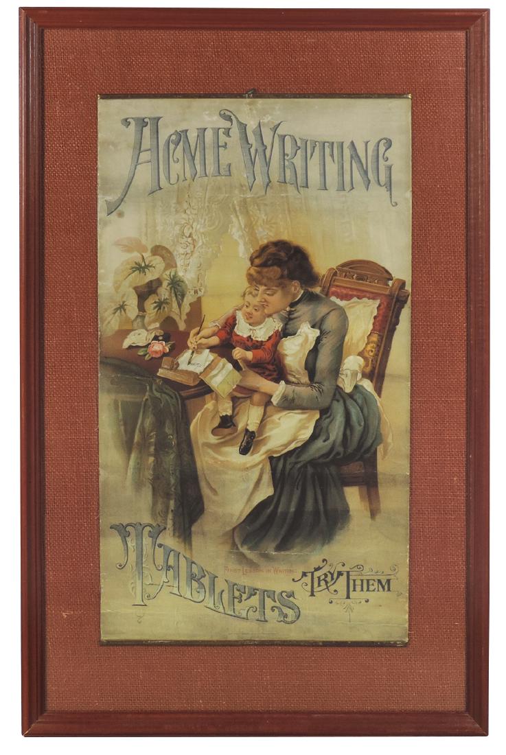Advertising sign, Acme Writing Tablets, by Acme