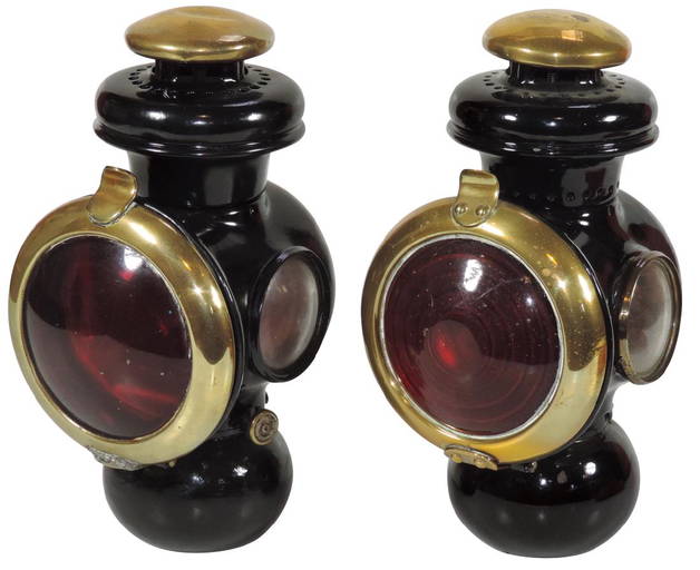 Automobile Model T Tail Lamps (2), One Marked Ford