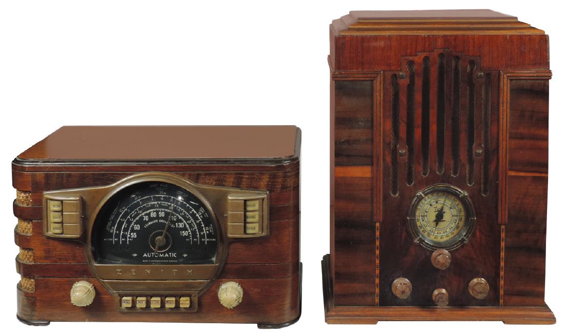 Radios (2) Zenith, Model 808, Art Deco tombstone,