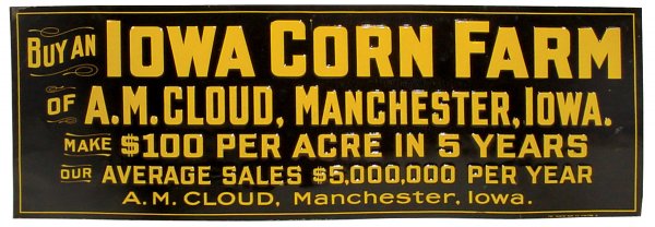 9: Iowa Corn Farm sign, litho on embossed tin, for A.M. - Apr 28, 2007 ...