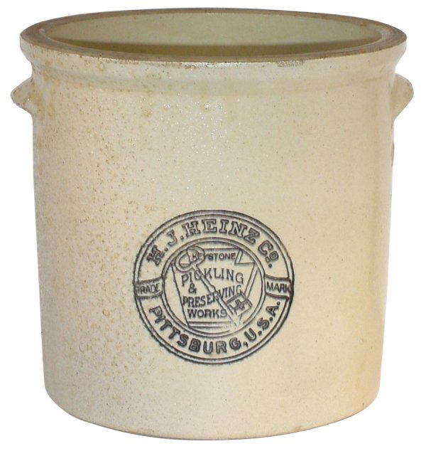 Heinz 4 Gallon Stoneware Crock W/keystone Logo Tha
