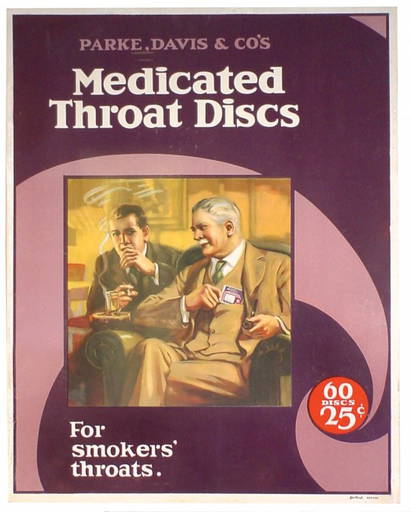 Drug Store Sign, Parke, Davis & Co's Medicated Thr