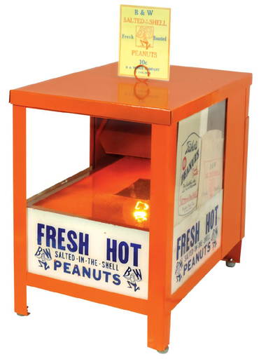 Country Store Hot Peanut Counter Display, B & W,
