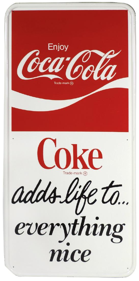 Coca Cola Sign, "coke Adds Life Toâ€¦everything Nice",