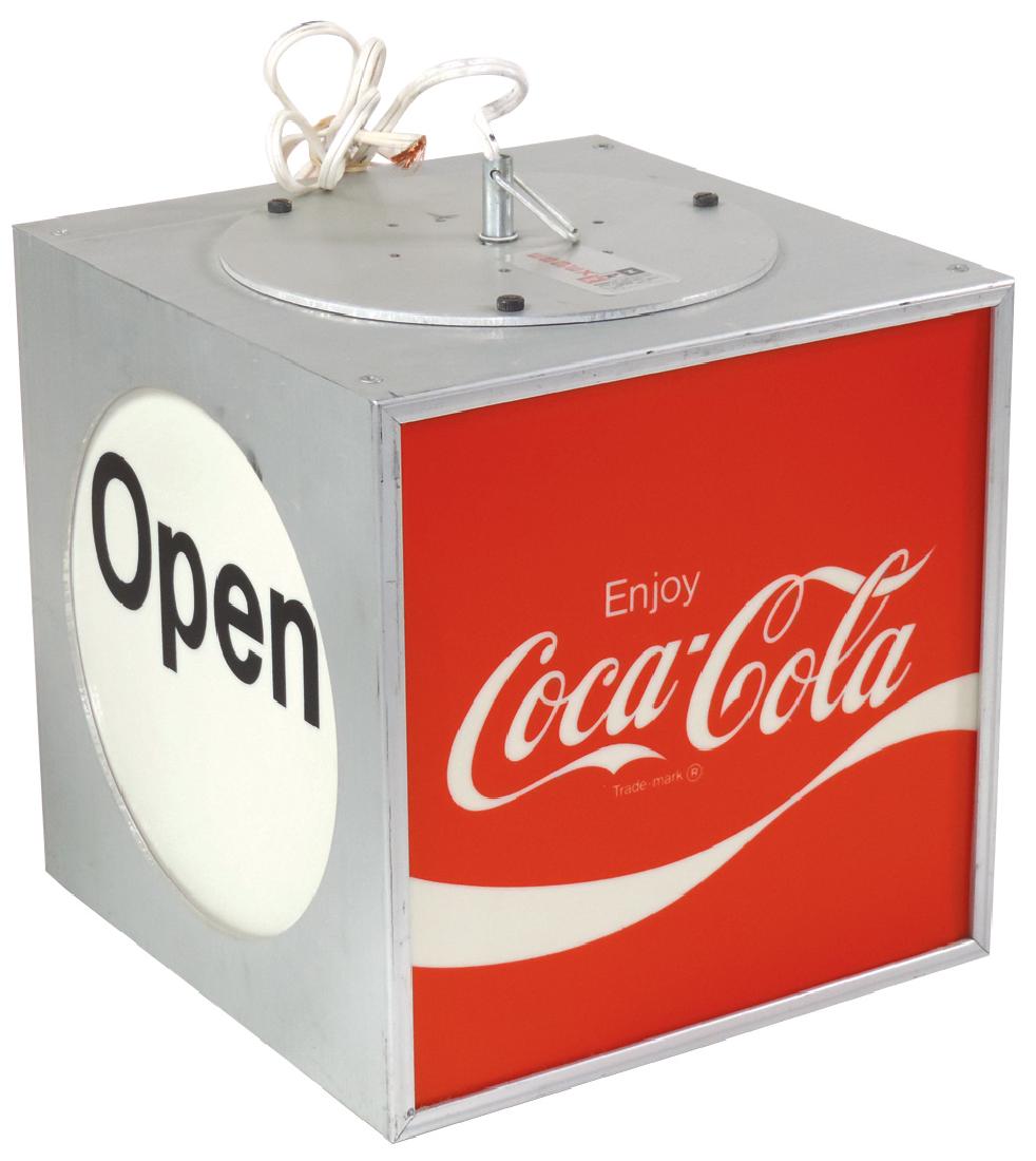 Coca-Cola OPEN sign, 4-sided revolving light-up, metal - Nov 03, 2018 ...