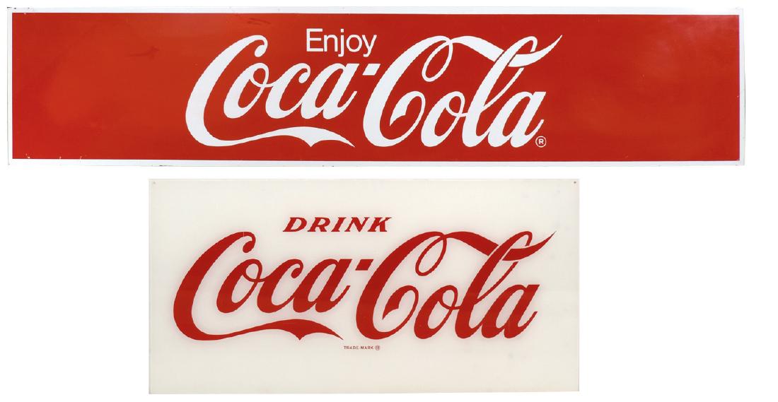 Coca-Cola signs (2), "Enjoy Coca-Cola", self-framed