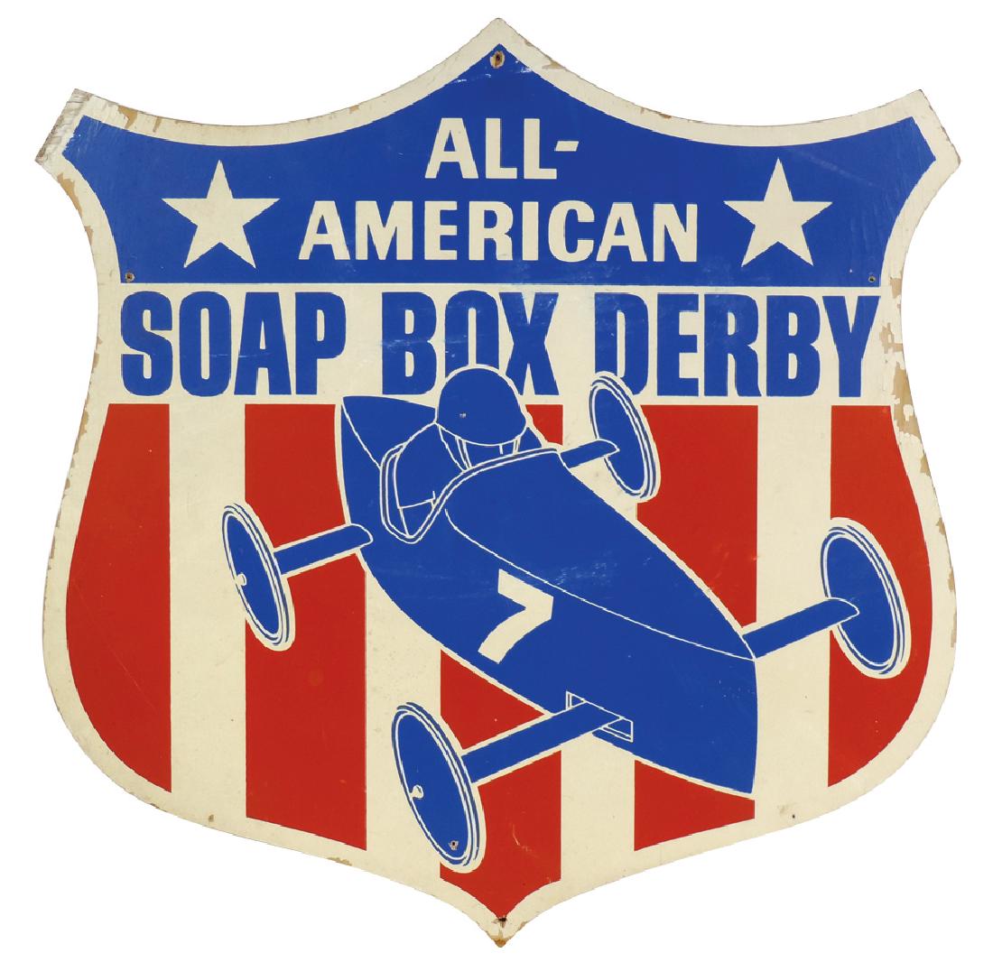 Soap Box Derby Sign, All American, Red, White & Blue