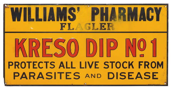 Live Stock Sign, Kreso Dip No. 1, Williams'