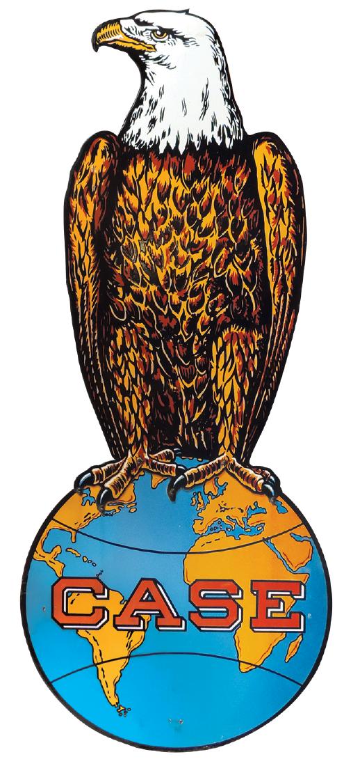 Farm Implement sign, Case Eagle on globe, single-sided