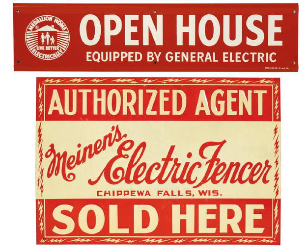Hardware Store Signs (2), Meinen's Electric Fencer,