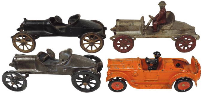 Hubley Cast Roadster Race Car With Driver