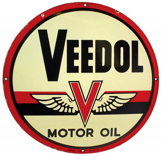 Petroliana, Porcelain Veedol Motor Oil Sign, C.195