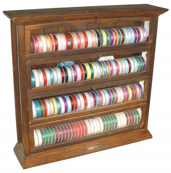 625: Ribbon cabinet, oak, A.N. Russell & Sons-Ilion, NY