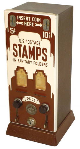Coin Operated U.s. Postage Stamps Machine, 5 & 10