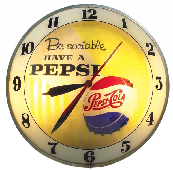 1156: Pepsi-Cola double-bubble clock, "Be Sociable-Have