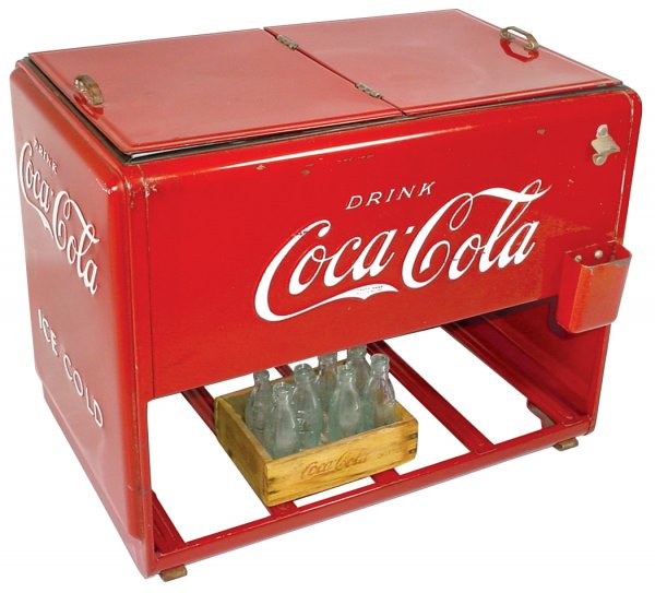 Coca Cola Salesman's Sample Cooler W/orig Leather